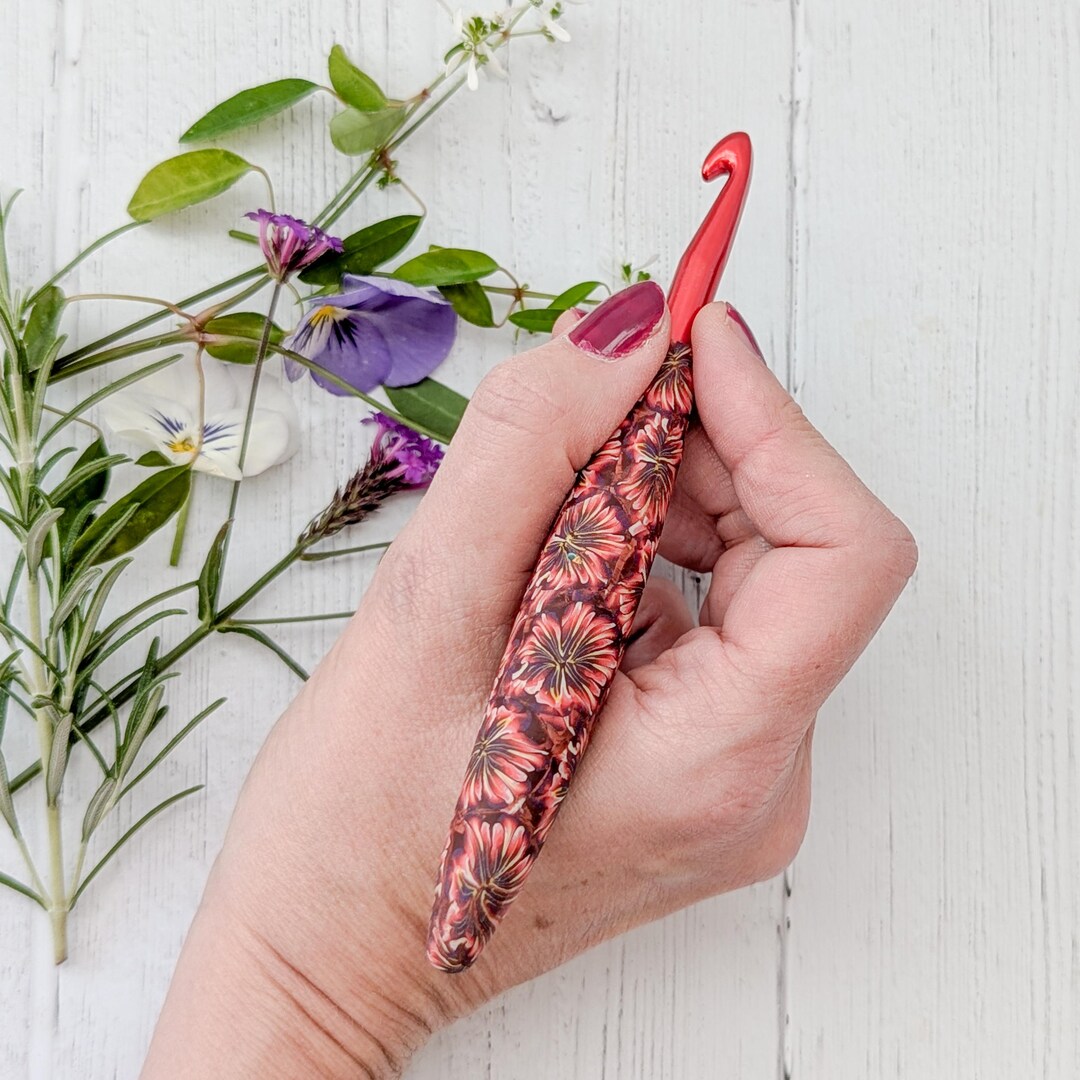 8mm Ellipse Crochet Hook, Polymer Clay (fimo) Covered Aluminium Hook - Etsy
