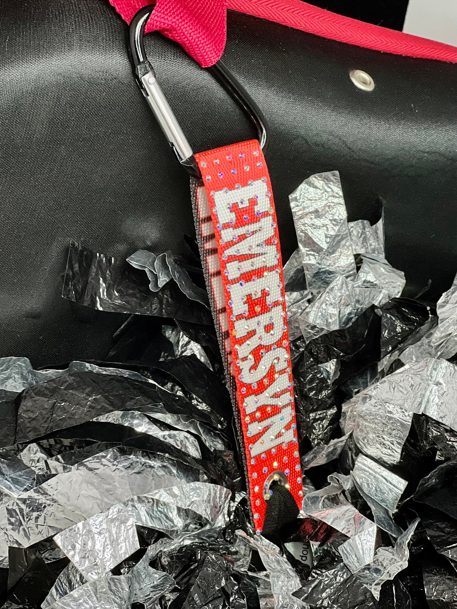 Bring It & Bring It Bling! Custom Nylon Pom Pom and Name Handle Tags - Etsy