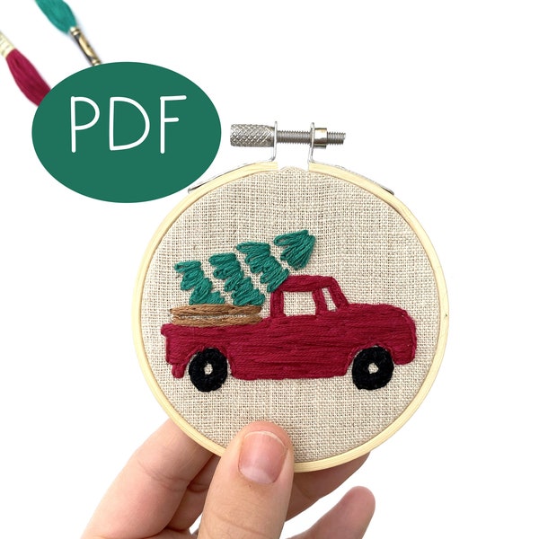 Red Truck Embroidery - Etsy