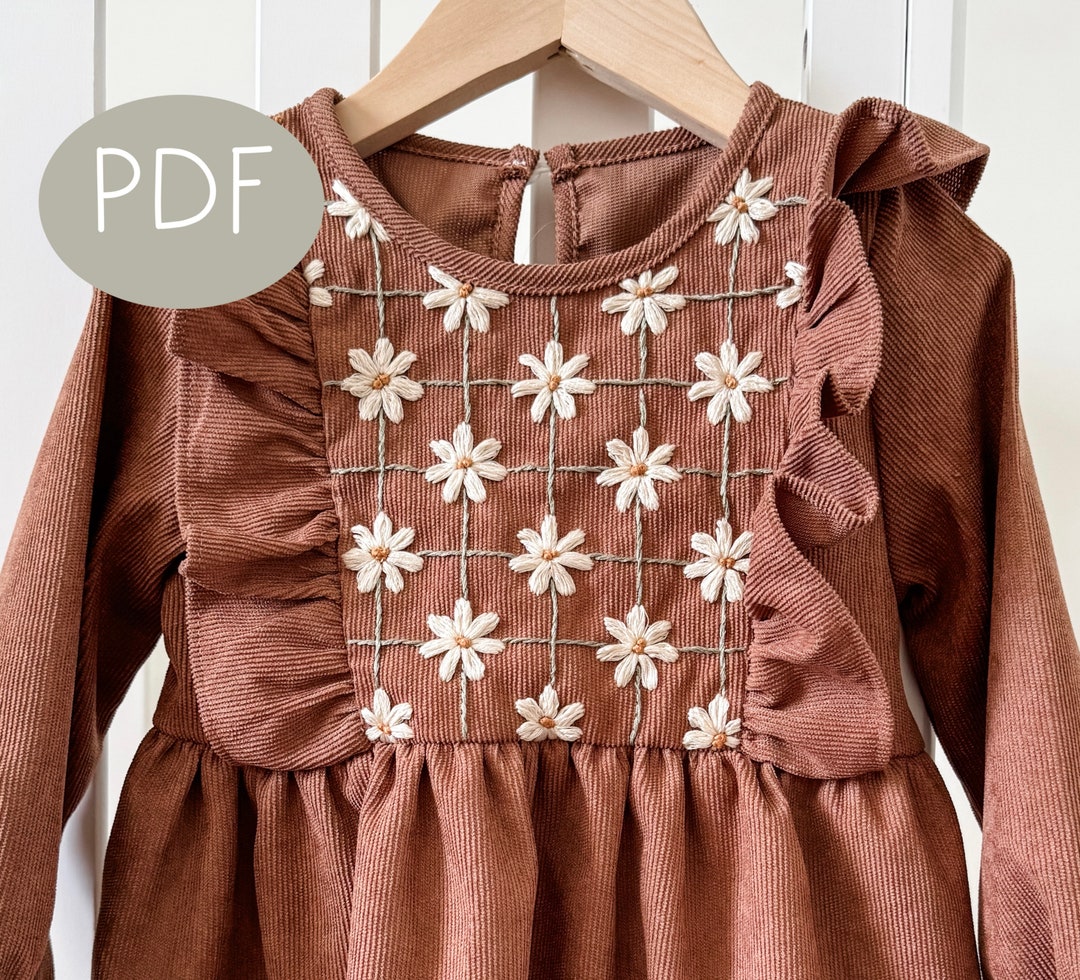 Daisy Lattice PDF Clothing Embroidery Pattern DIY - Thread Unraveled ...