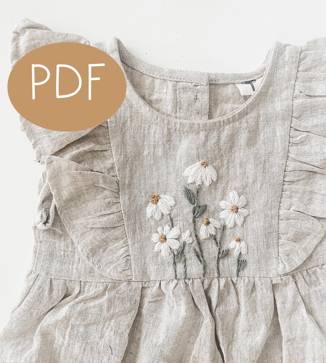 PDF DIGITAL Embroidery Pattern for Clothing Little Daisies DIY - Thread ...