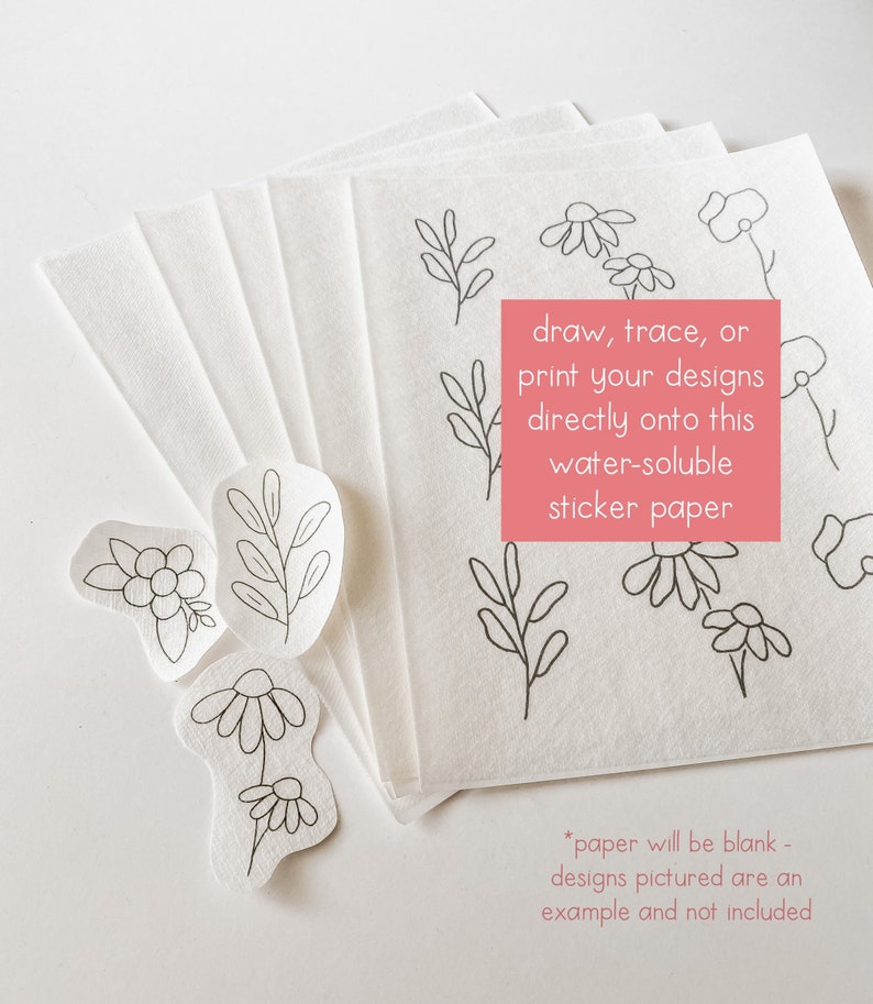 Water-soluble Sticker Paper - Thread Unraveled - Etsy