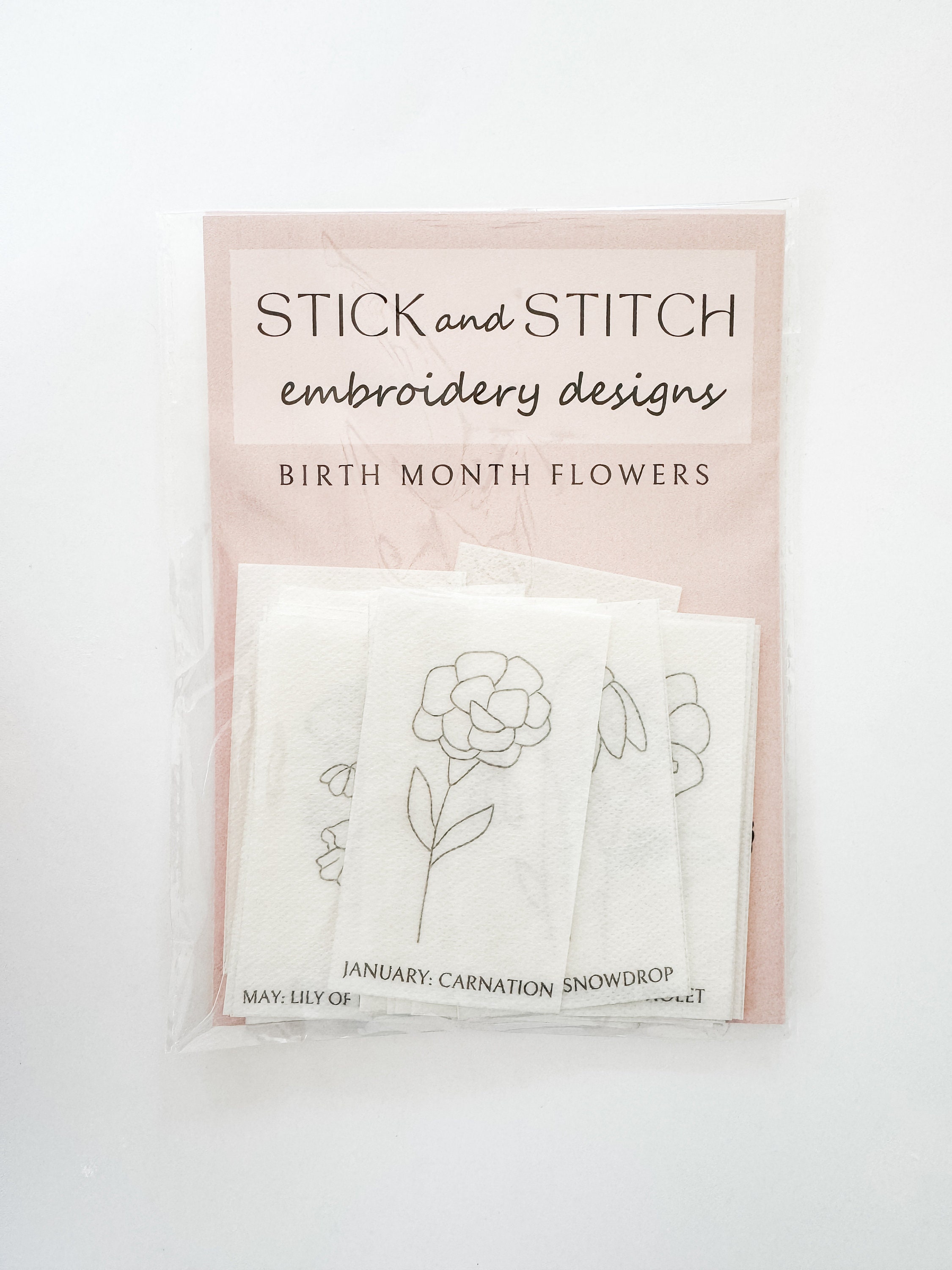 Birth Month Flowers Stick and Stitch Embroidery Designs - Embroidered ...