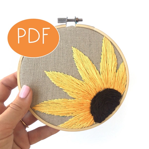 Sunflower Embroidery - Etsy