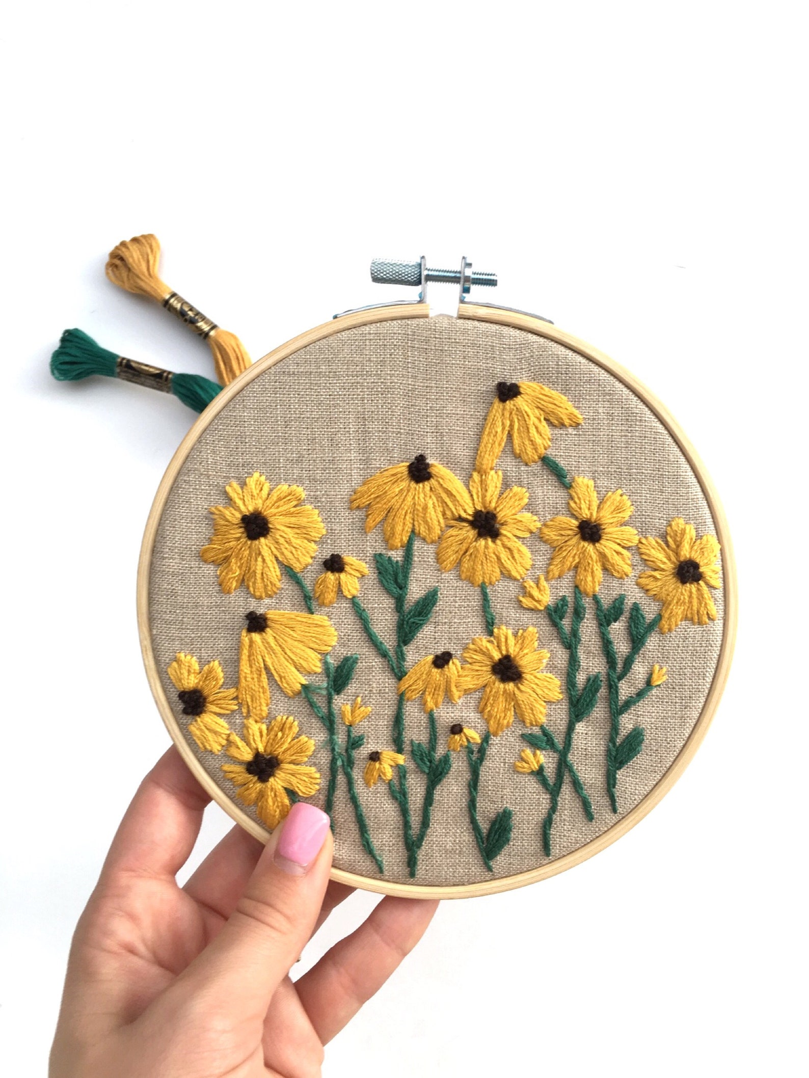 Wild Daisy / Sunflower Embroidery KIT With Embroidery Pattern - Etsy