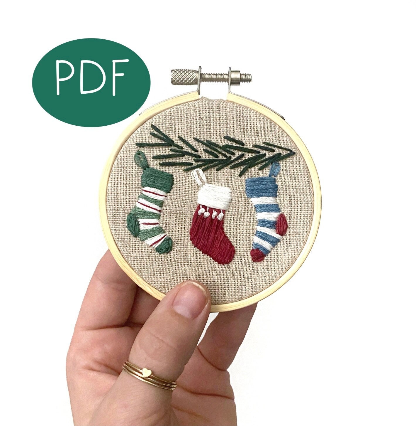 PDF DIGITAL Embroidery Pattern Stockings Ornament - Etsy