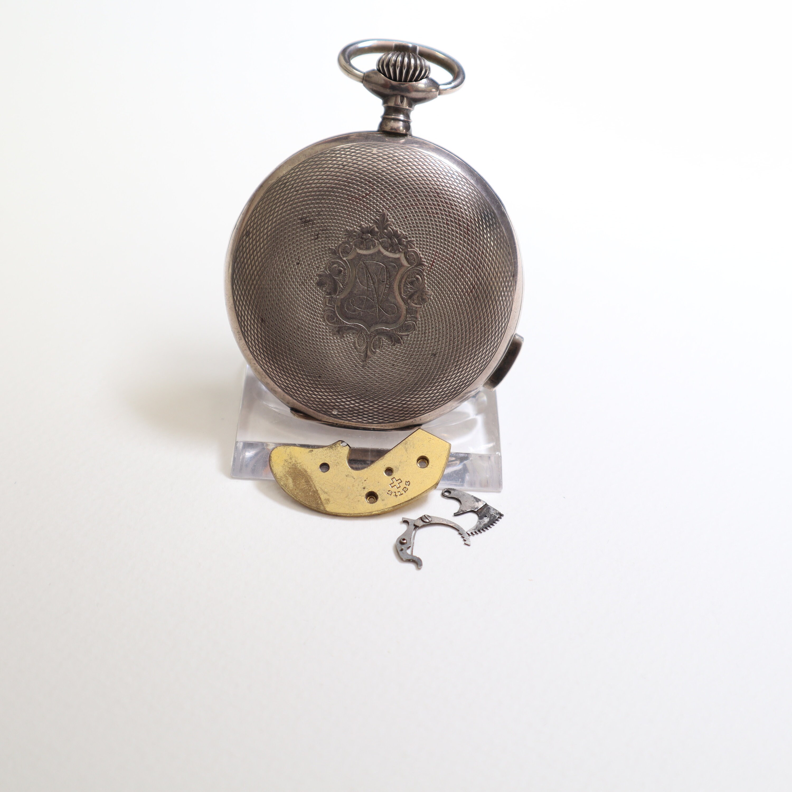 Quarter Repeater Pocket Watch Movement With Silver 84 / 0,875 Full ...