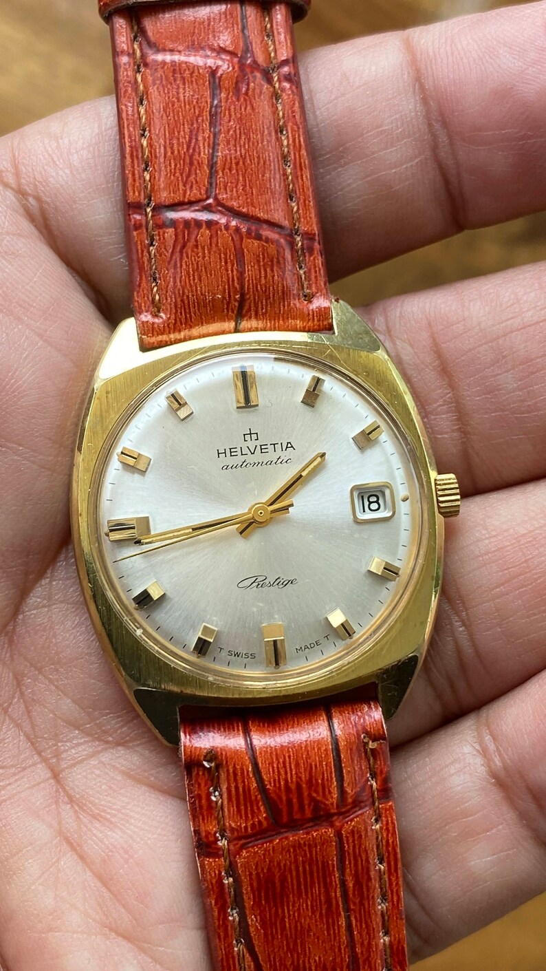 Vintage Automatic Swiss Wristwatch Helvetia Gold Plated - Etsy