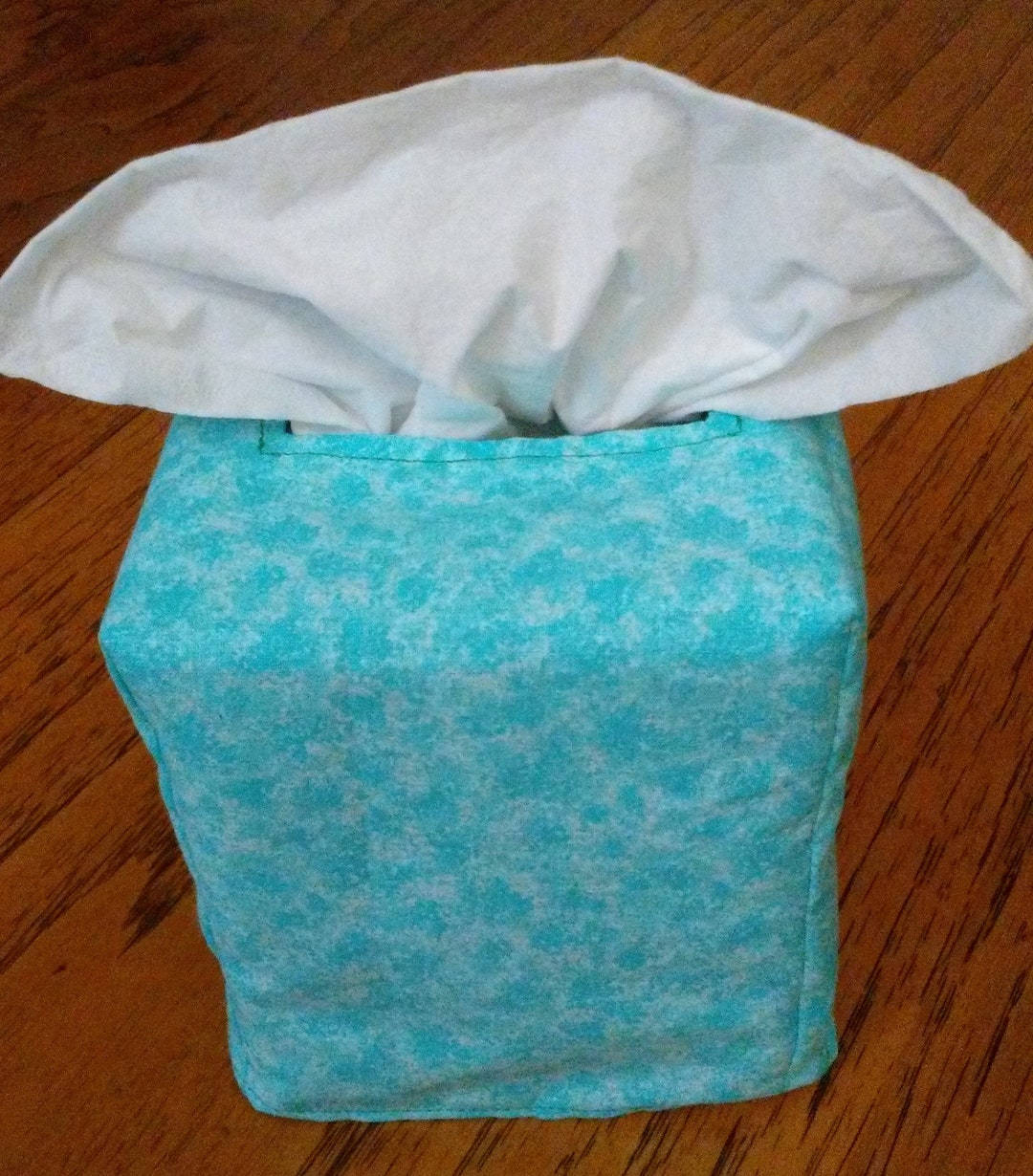 Tissue Box Cover, Square, Aqua Blue Square Fabric Tissue Box Cover ...