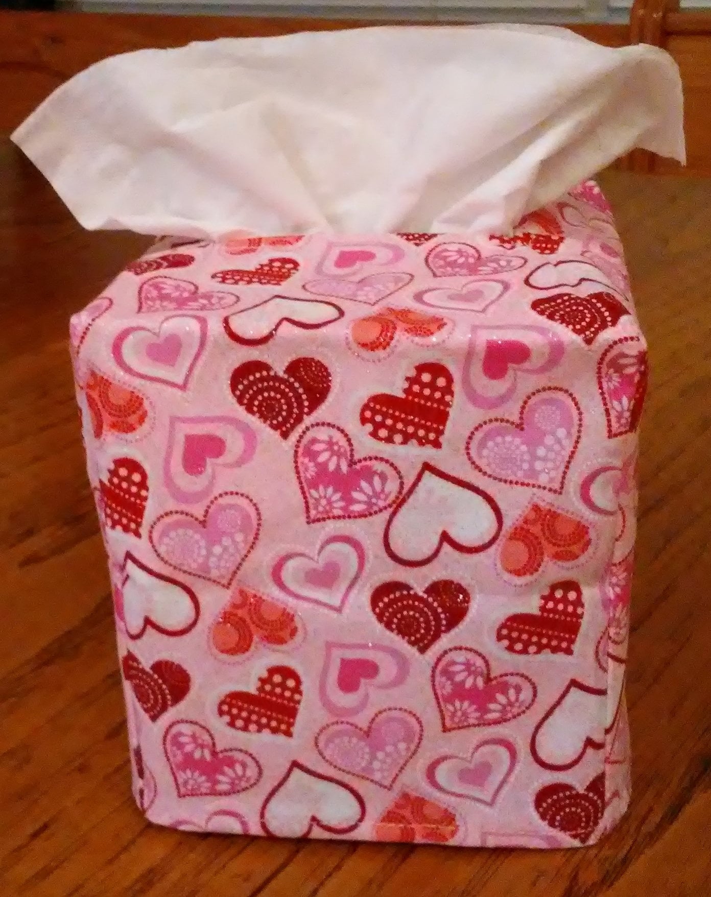 Tissue Box Cover Square Glittering Pink Hearts Square Fabric - Etsy UK