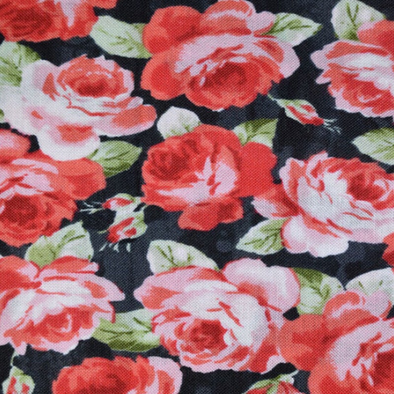 Red Rose Fabric - Etsy