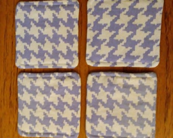 Square Coasters, Set of 4, Green Marble Fabric Coasters, Square Coffee ...