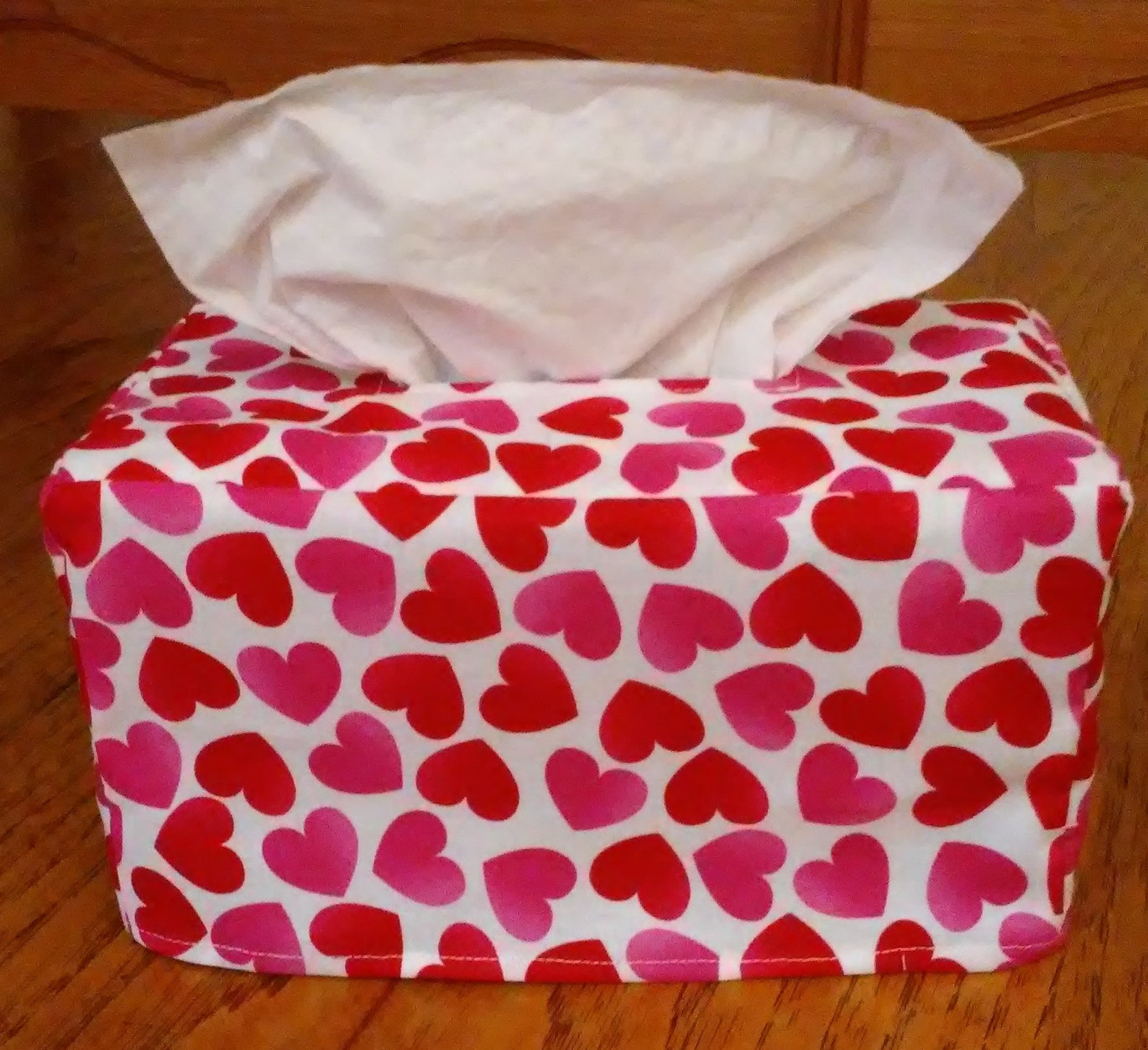 Tissue Box Cover Rectangle Red Pink Hearts Valentine | Etsy