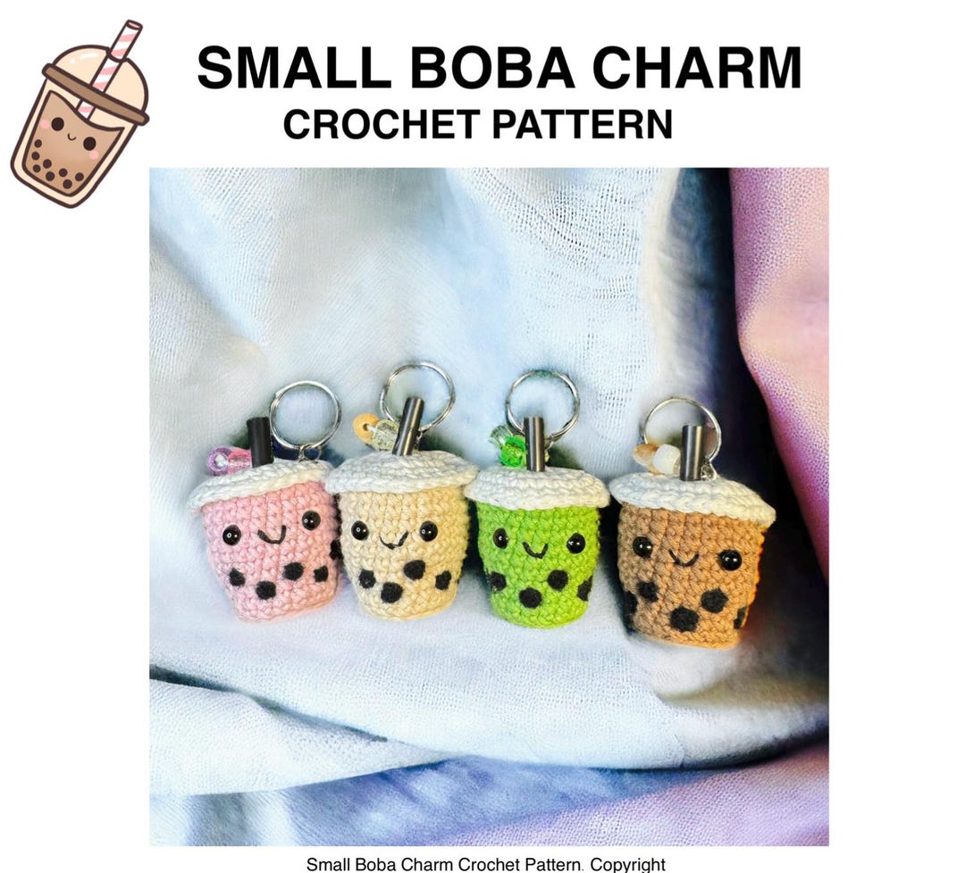 Small Boba Charm Keychain Crochet Pattern - Etsy
