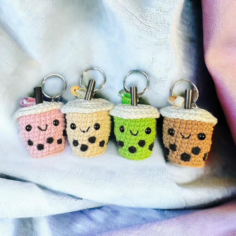 Small Boba Charm Keychain Crochet Pattern - Etsy