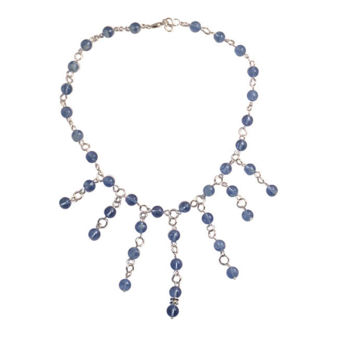 Silver Drop Bead Necklace With Glow in the Dark Stones - Etsy