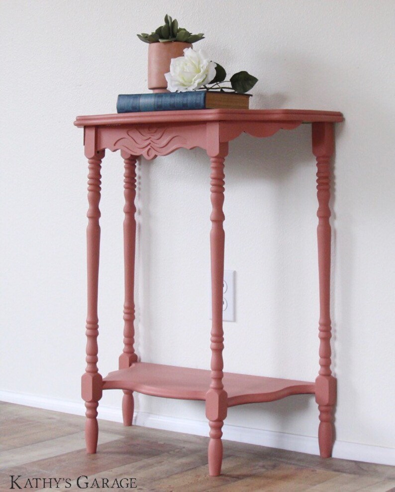 SOLD Rustic pink table End table Chic accent table | Etsy
