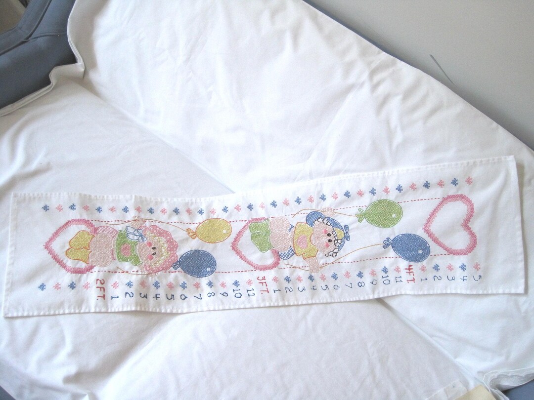 Child's Handmade Growth Chart Cross Stitch, Stitching, and Paint ...