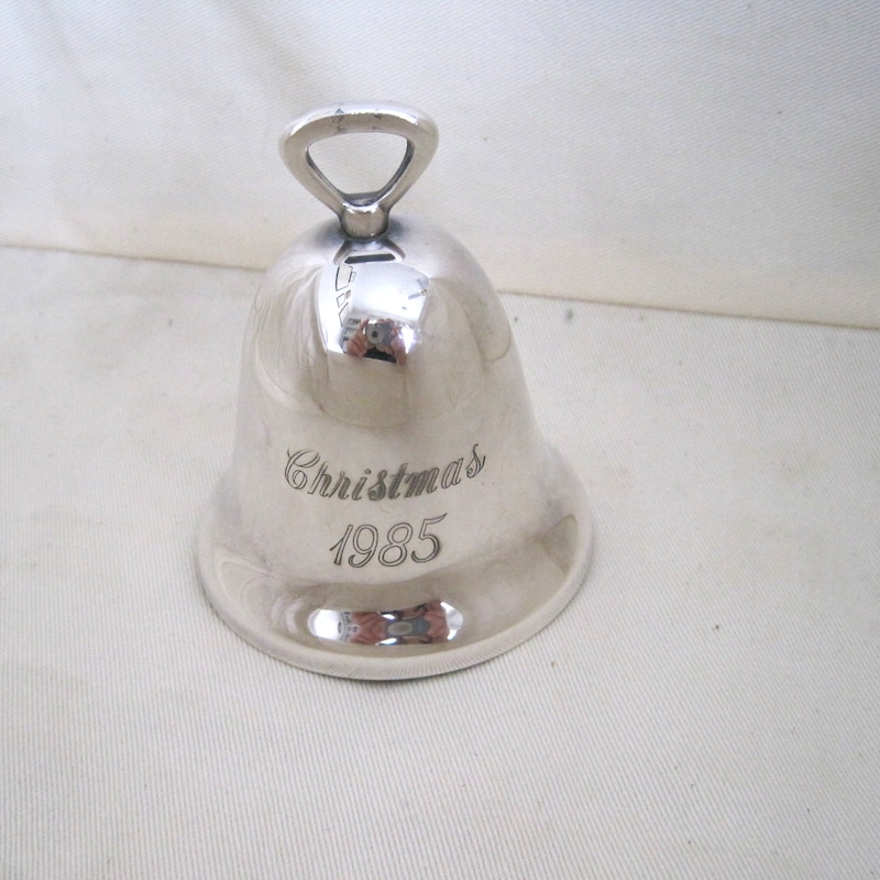 Silver Bell Ornament - Etsy