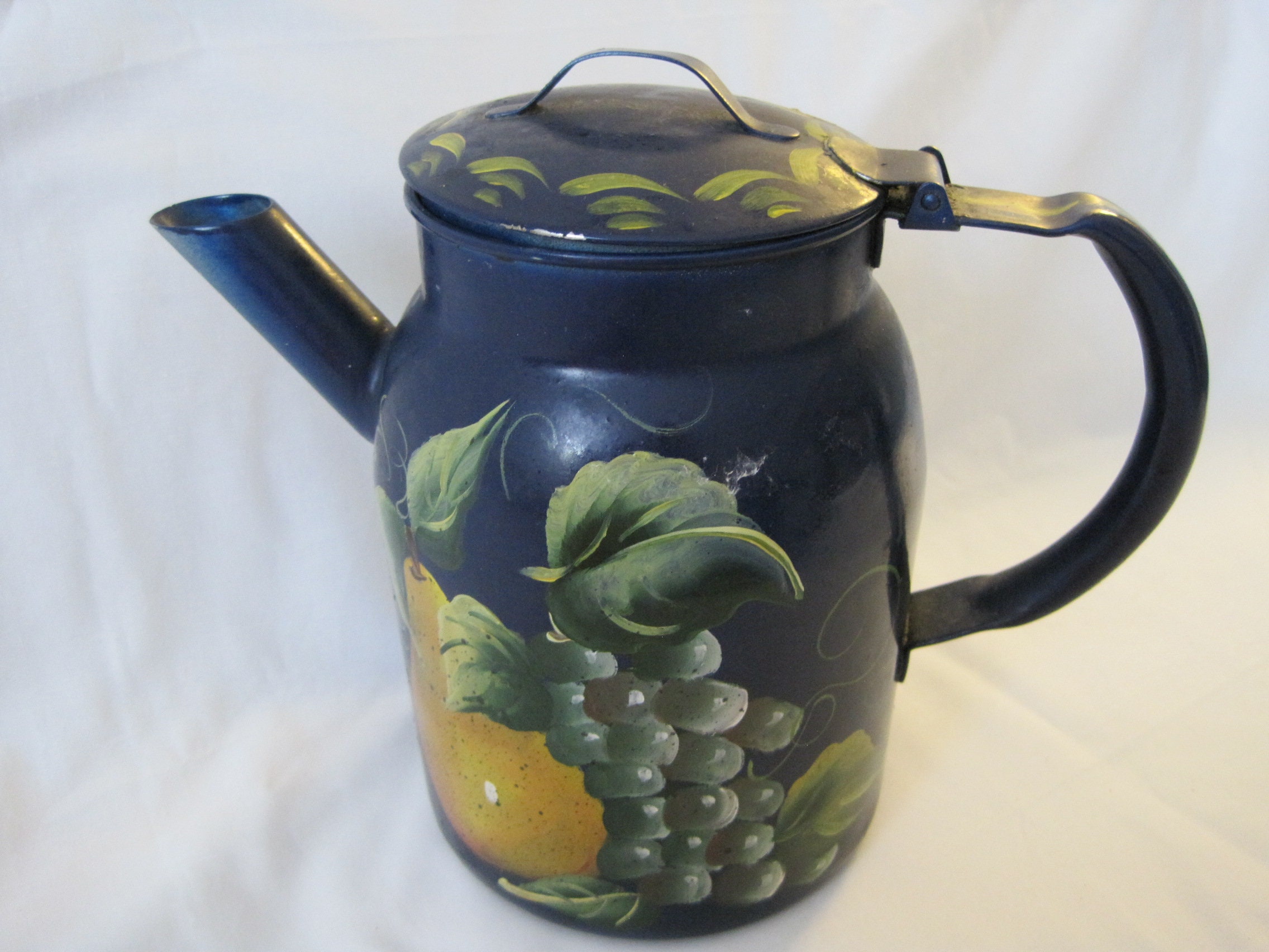 Coffee Pot Tole Hand Painted Toleware Coffee Pot Folk Art - Etsy
