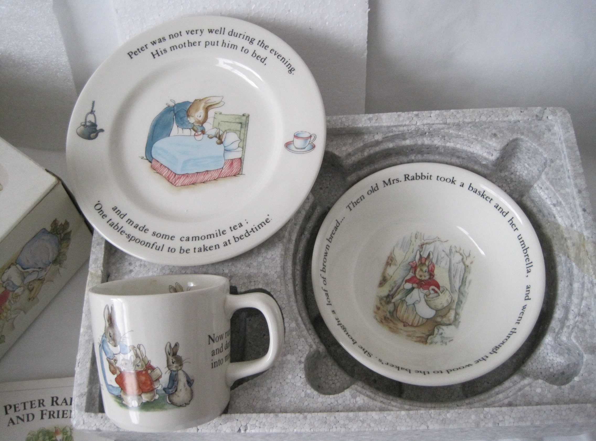 Peter Rabbit Nursery Baby Child Dish Set Bowl Cup and - Etsy