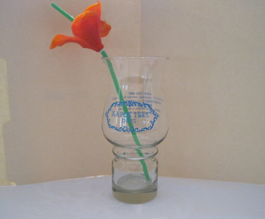 Glass Tiki Bar Ready: One KAPOK TREE INN Peter Pan Inn Glass, Original ...