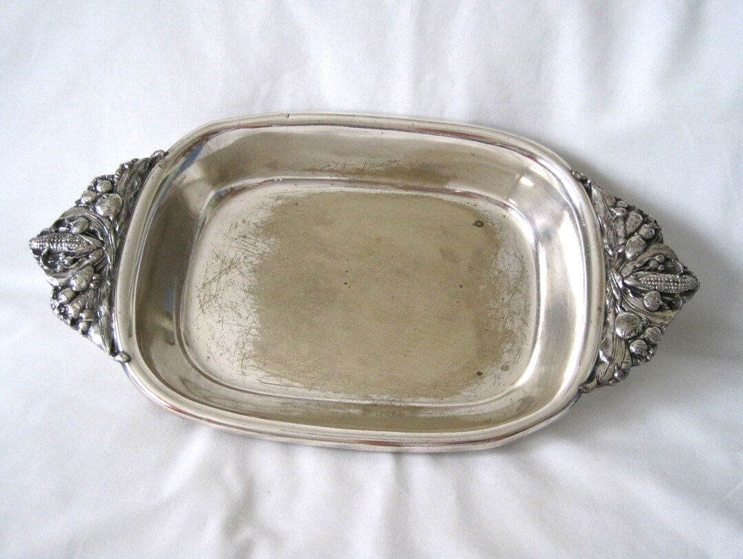 Antique Serving Bowl Silver Plate Silverplate Two Handled Serving Bowl ...