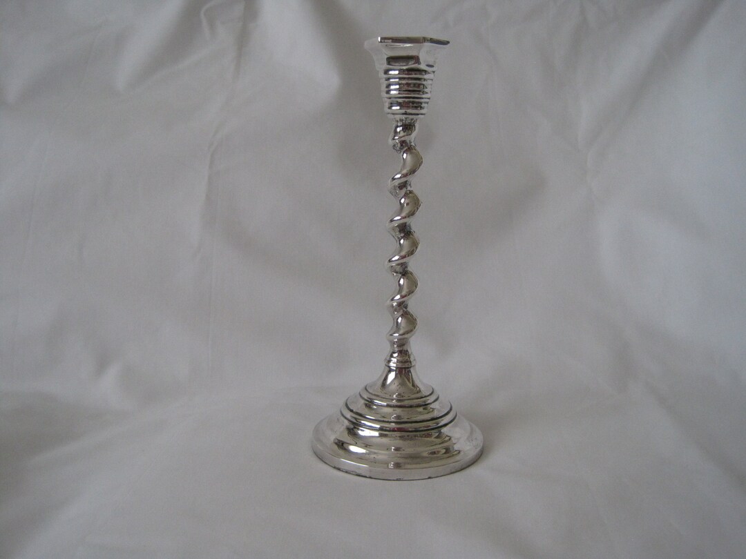 Candlestick Twist Shaft Candlestick With Stepped Base Mid-century ...
