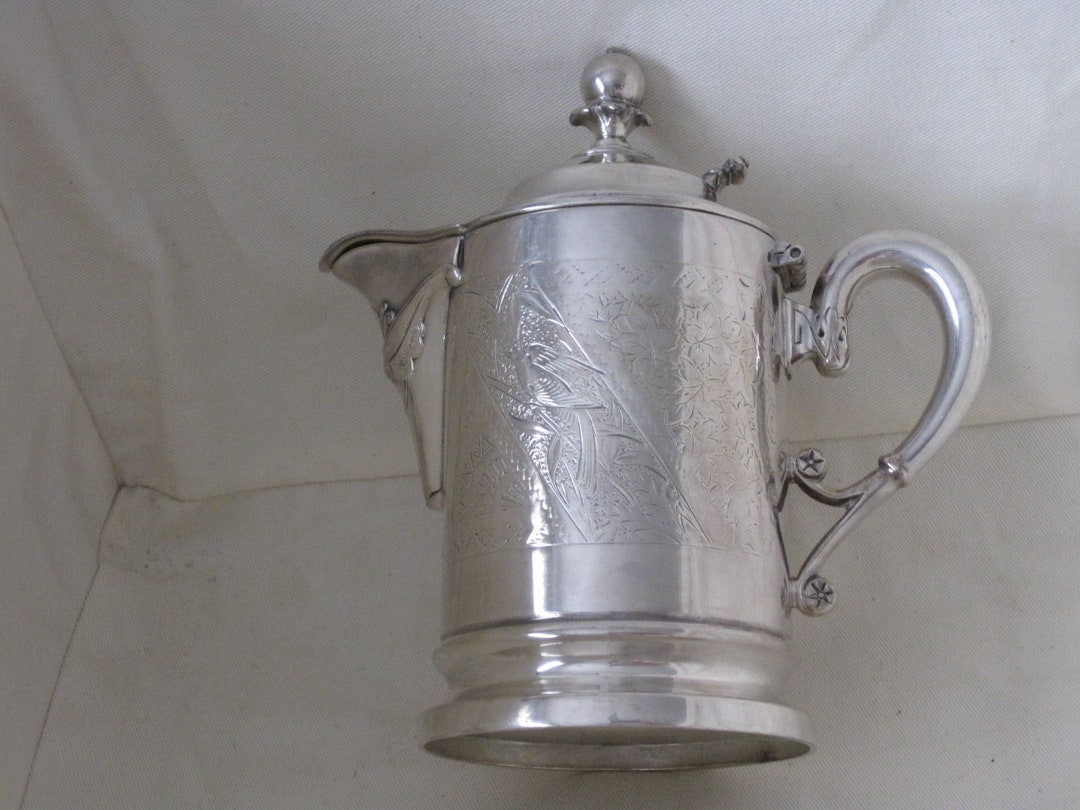 Pitcher; Cream, Syrup,chocolate, Honey Pitcher, Attached Lid; American ...