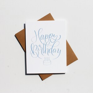 Happy Birthday script Greeting Card Hand-lettered - Etsy