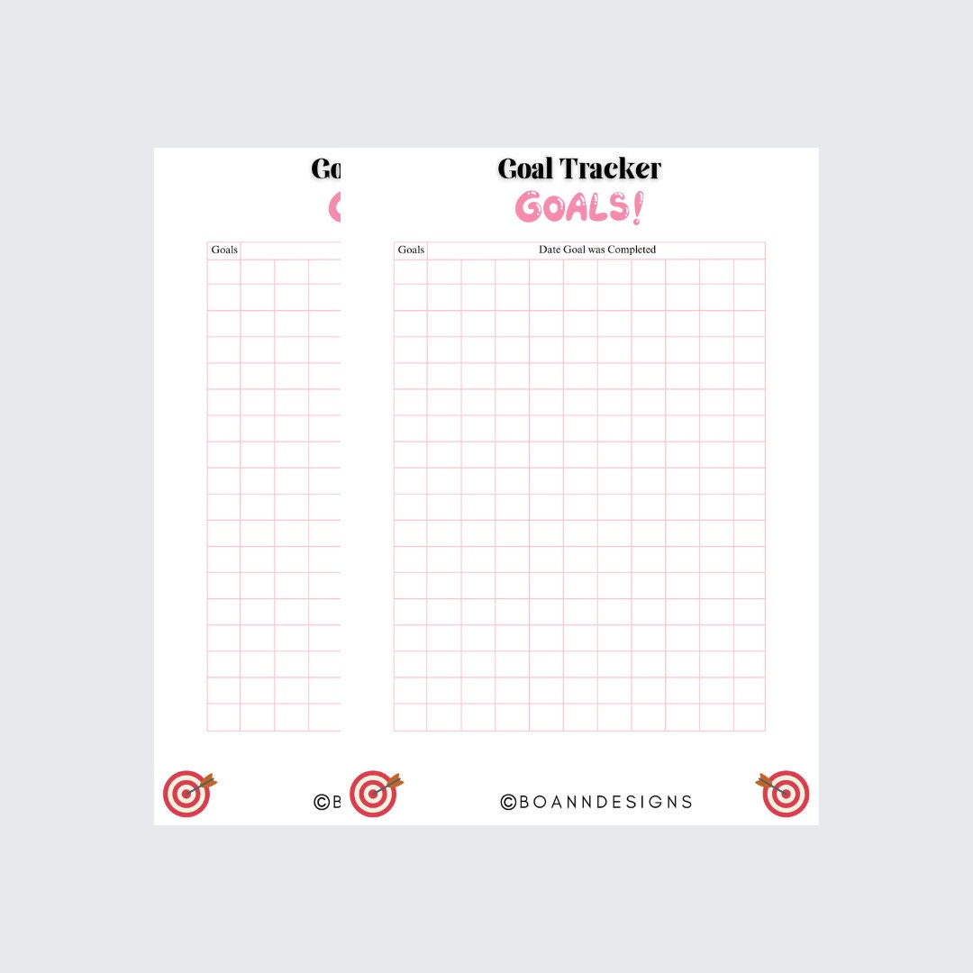Goal Tracker, Goal Chart. Tracking Goals, Digital Product, Health and ...