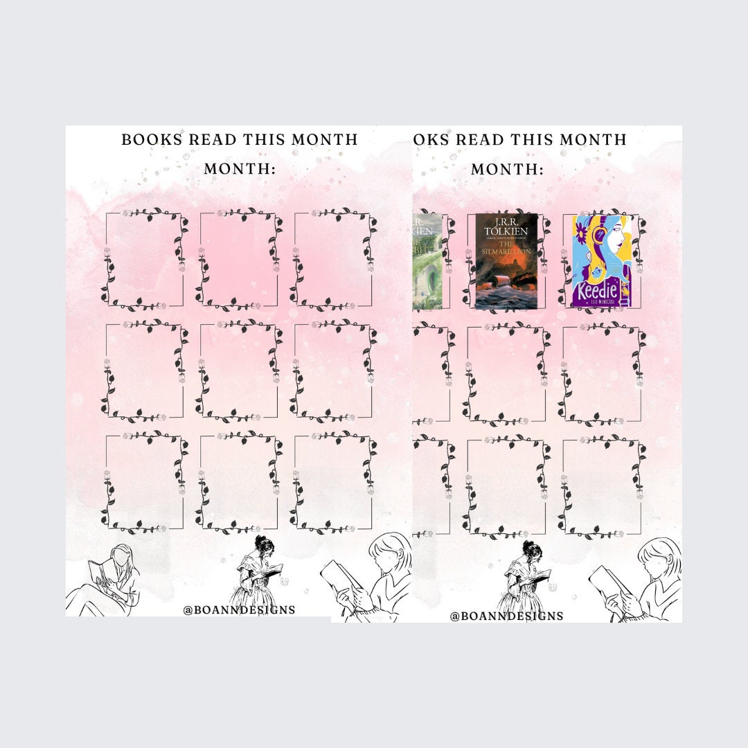 Reading Log, Monthly Books Read, Book Log, Bookworm, Books Read - Etsy UK