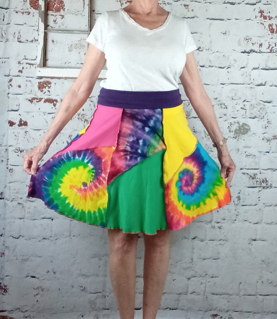 Pride Month Clothing,boho Rainbow T Shirt Skirt, Tie Dye Upcycled ...