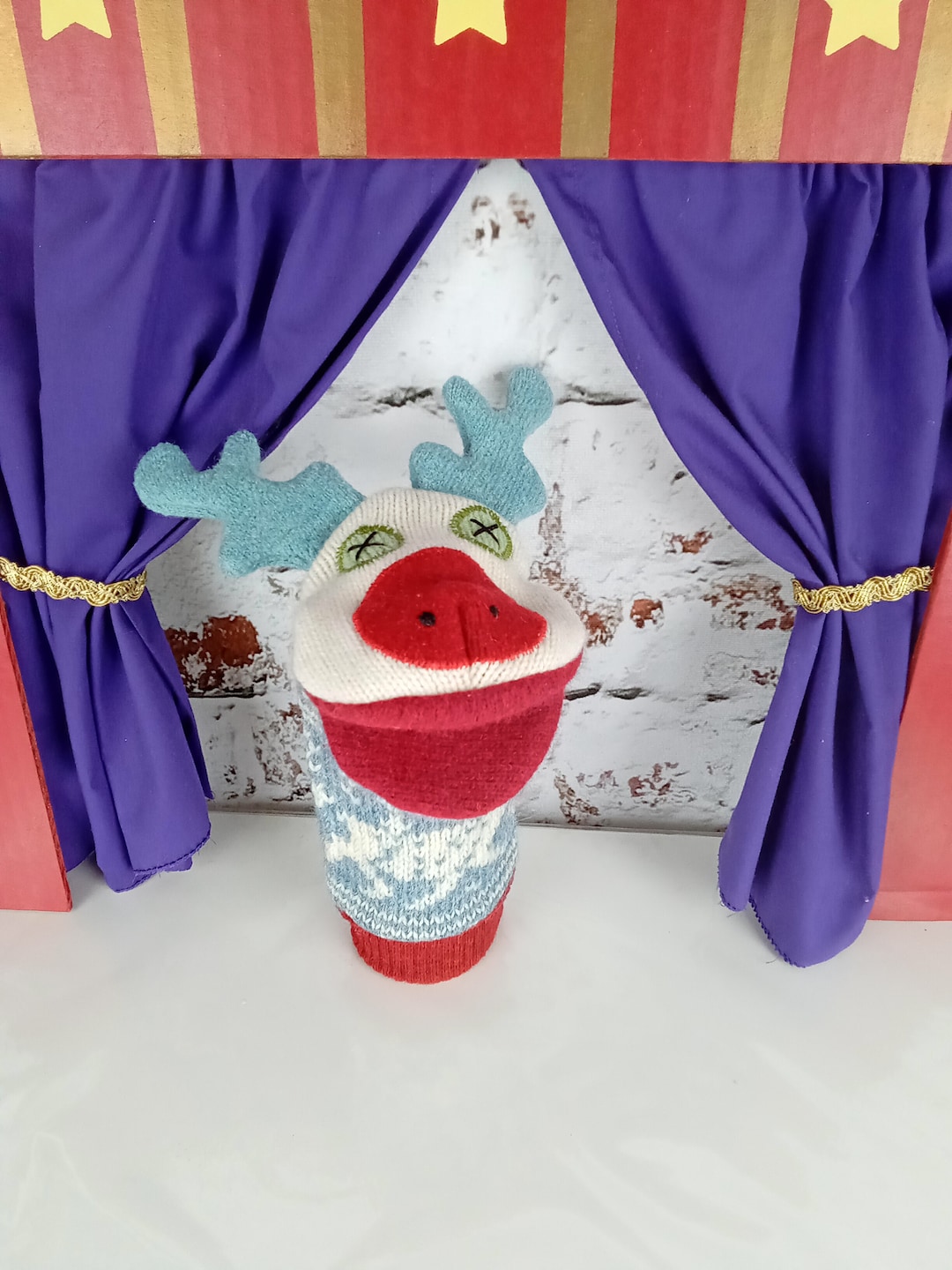 Child's Reindeer Hand Puppet, Gift Under 20 Dollars, for Grandchild ...