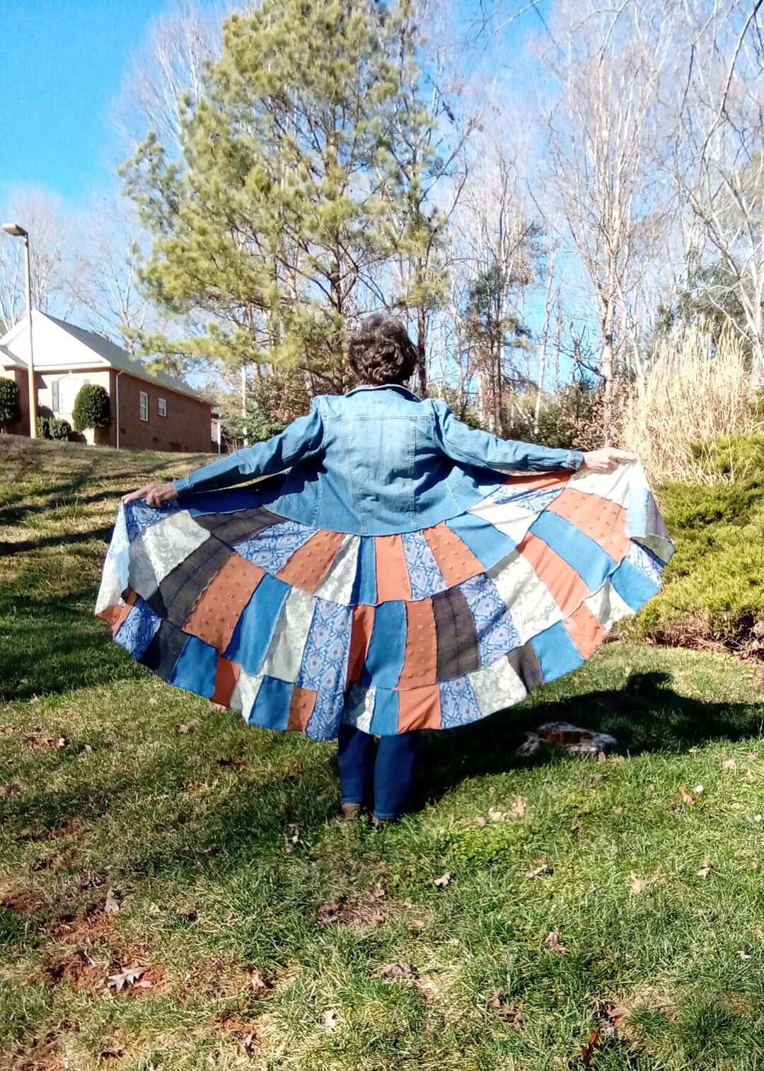 Long Boho Duster, Blue Jean Jacket, Dream Coat Duster, Ladies Upcycled ...