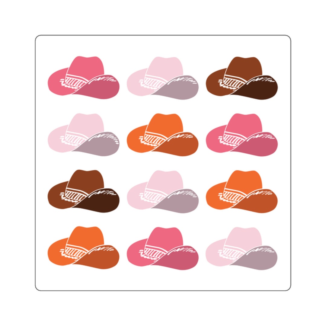 12 Pink Cowboys Sticker - Etsy