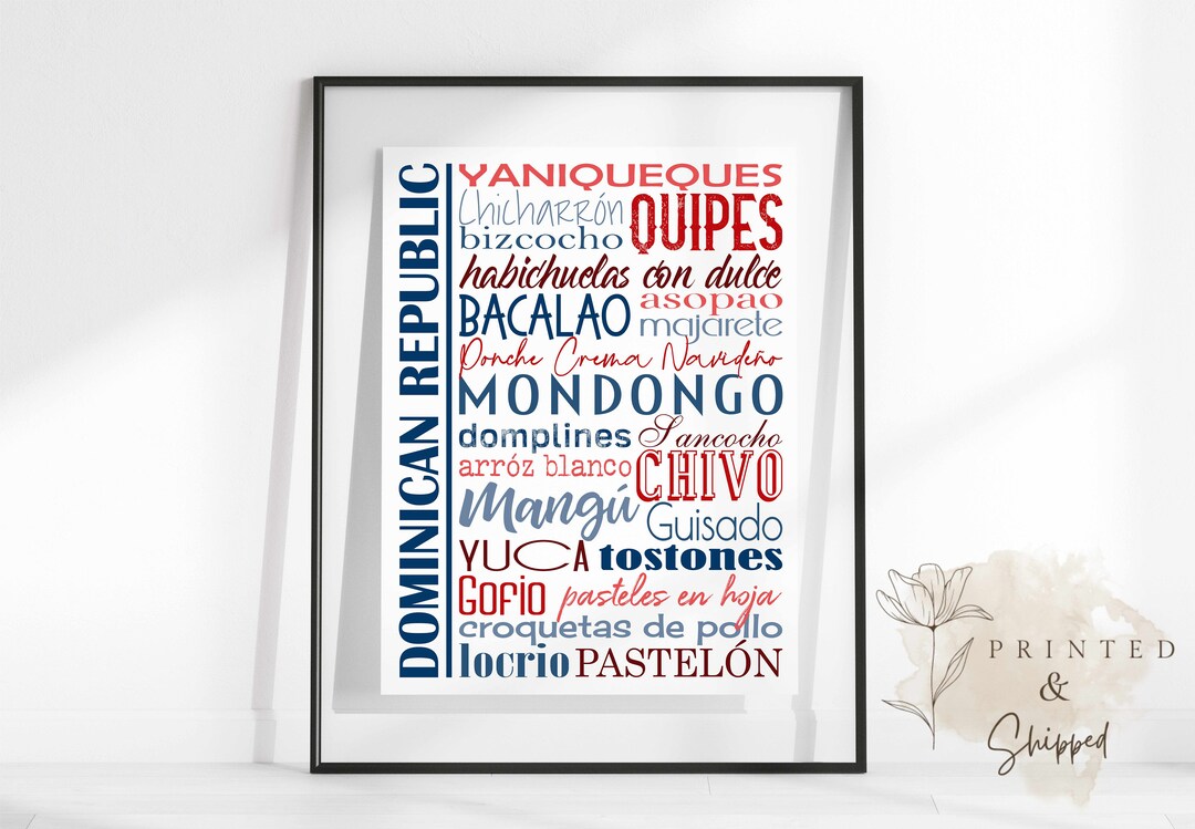 Dominican Republic Food Sign Poster, Traditional Dominican Dishes ...