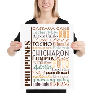 Philippines Food Sign Poster | Traditional Filipino Dishes | Multiple ...