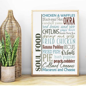 Soul Food Sign Poster, Traditional Southern Dishes, Multiple Sizes and ...
