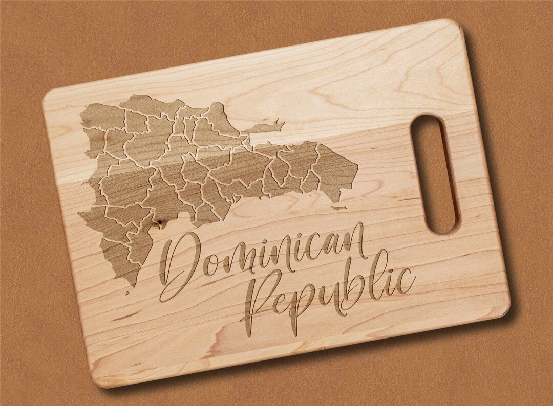 Dominican Republic Silhouette Laser Engraved Maple Cutting Board With ...