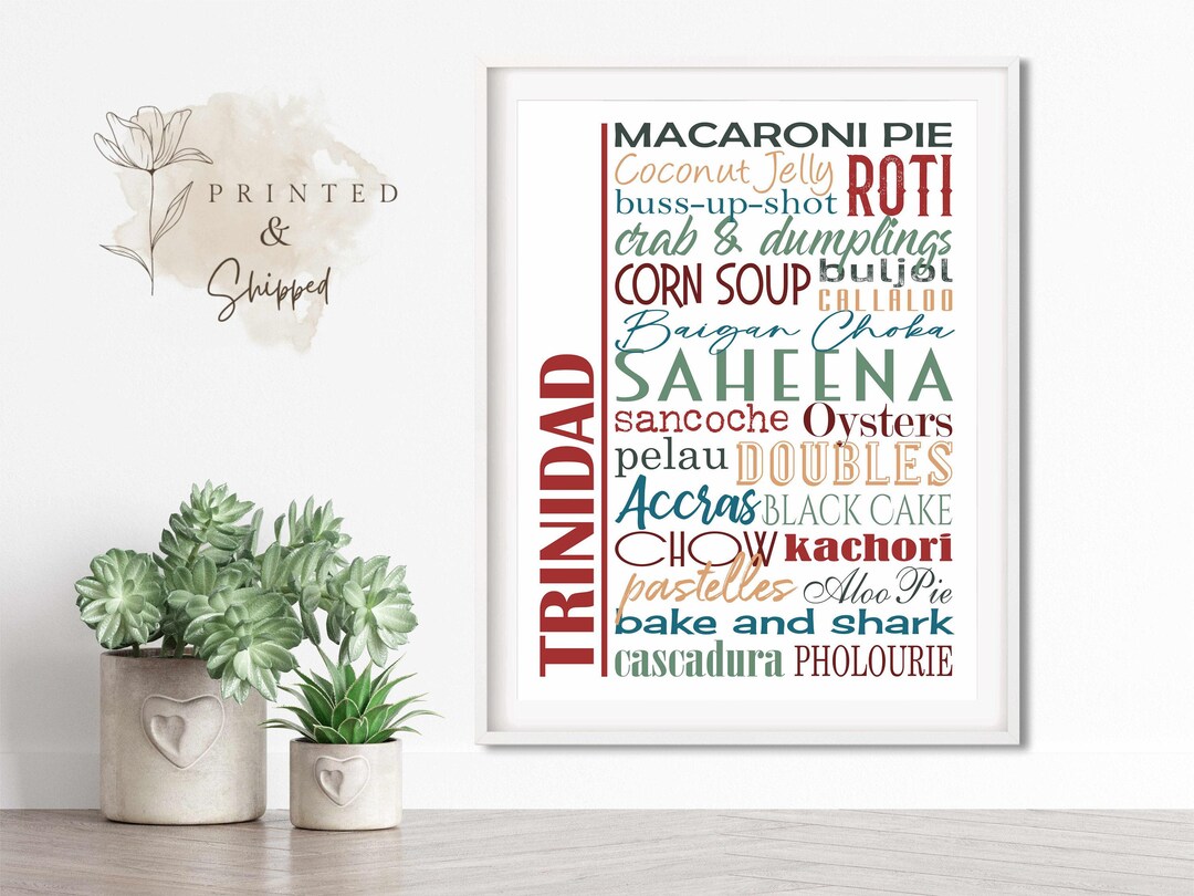 Trinidad Food Sign Poster, Traditional Trini Dishes, Multiple Sizes and ...