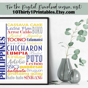 Philippines Food Sign Poster, Traditional Filipino Dishes, Multiple ...