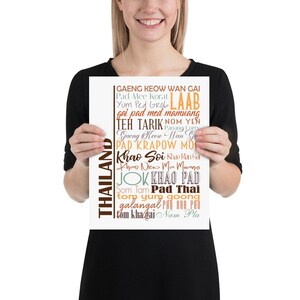 Thailand Food Sign Poster, Traditional Thai Dishes, Multiple Sizes and ...