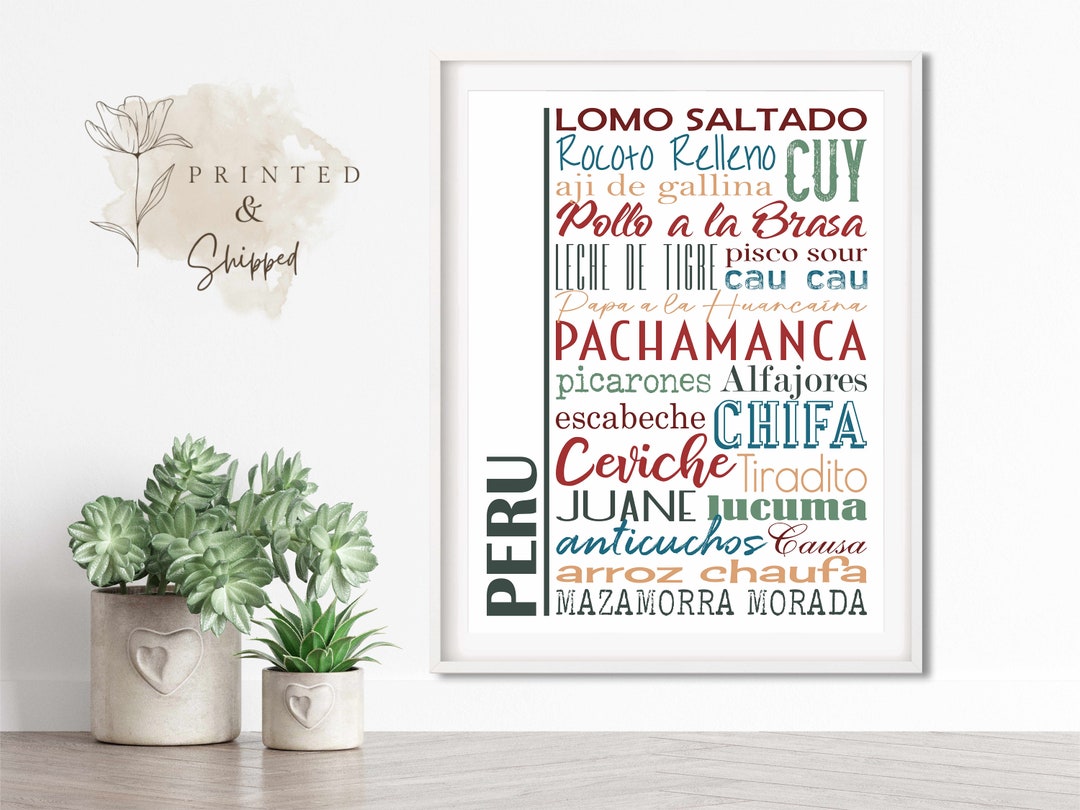 Peru Food Sign Poster, Traditional Peruvian Dishes, Multiple Sizes and ...