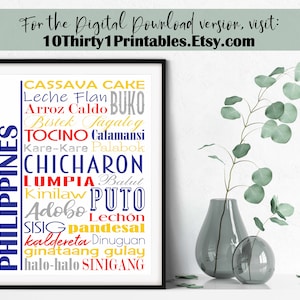 Philippines Food Sign Poster | Traditional Filipino Dishes | Multiple ...