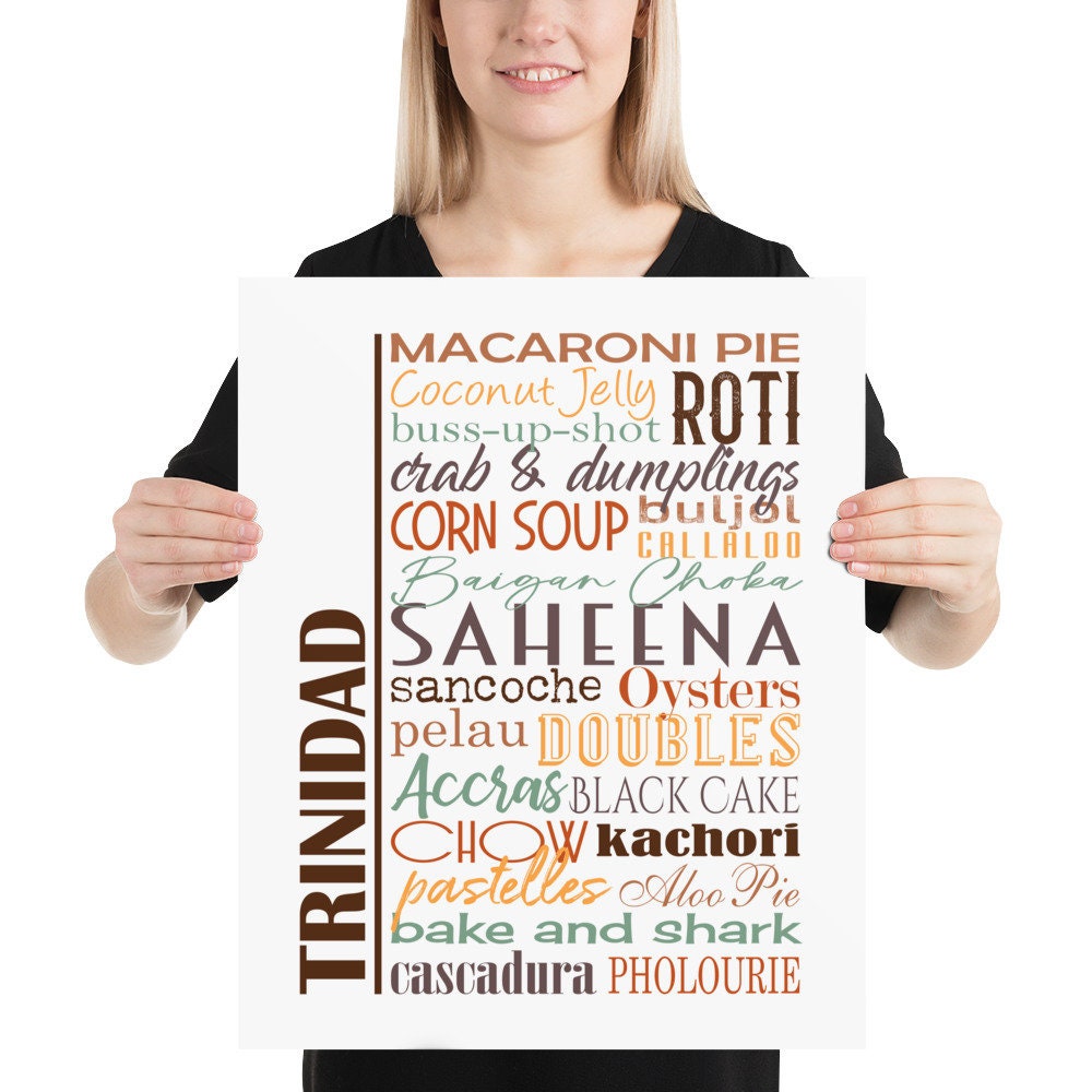 Trinidad Food Sign Poster Traditional Trini Dishes - Etsy