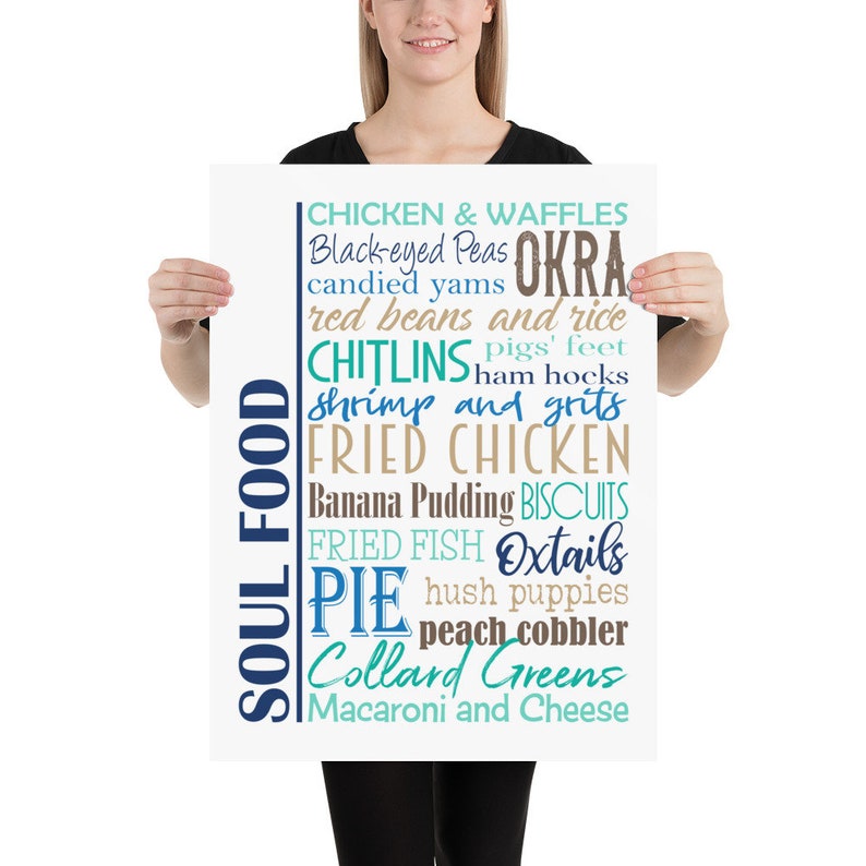 Soul Food Sign Poster Traditional Southern Dishes Multiple - Etsy