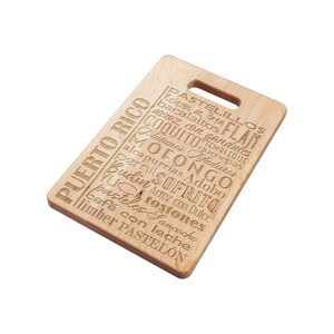 Puerto Rican Food Laser Engraved Maple Cutting Board With Handle ...