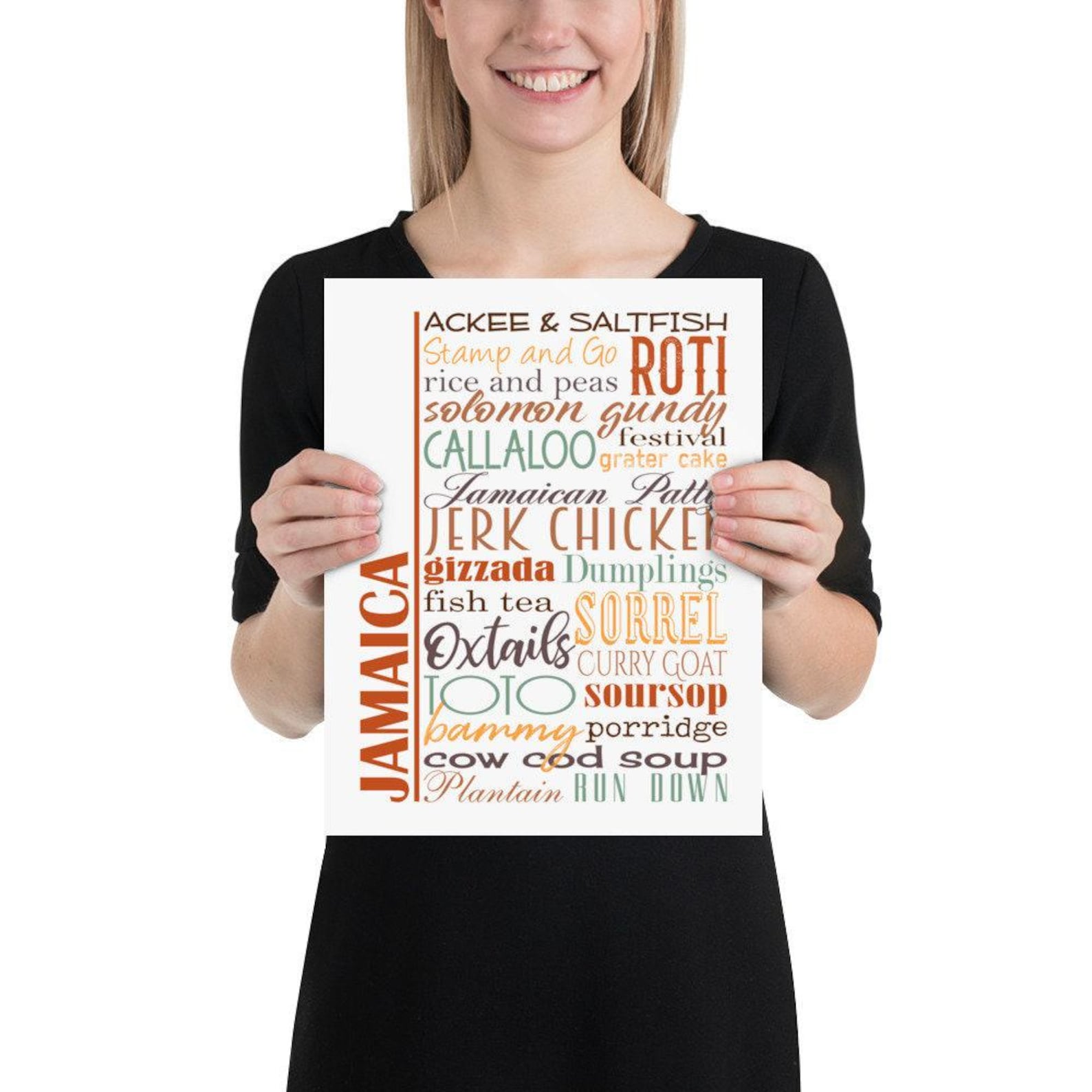 Jamaica Food Sign Poster, Traditional Jamaican Dishes, Multiple Sizes ...