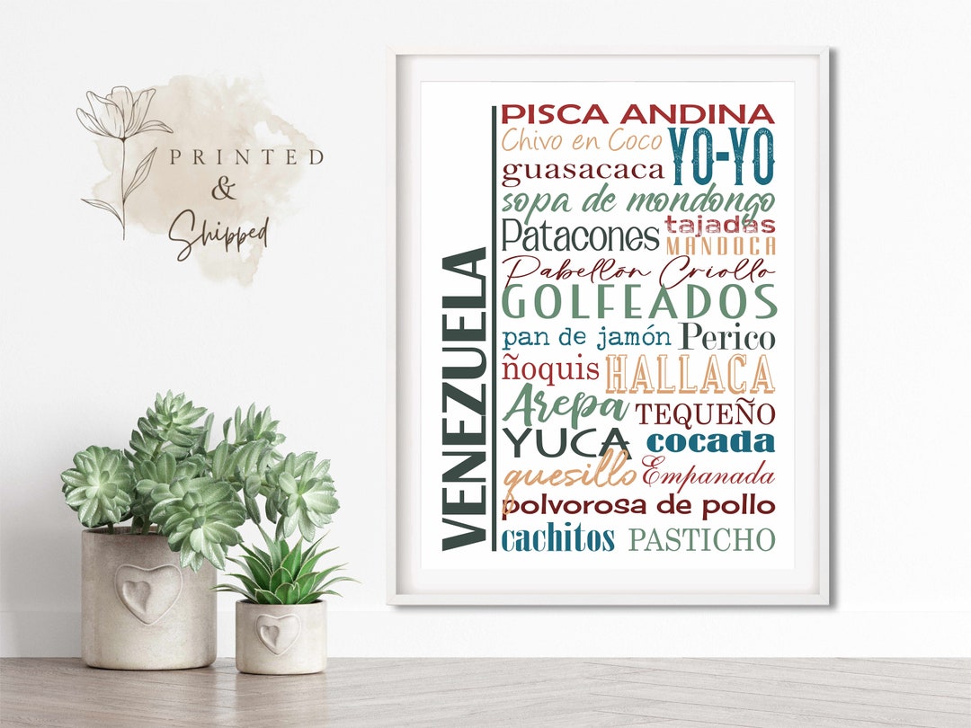 Venezuela Food Sign Poster, Traditional Venezuelan Dishes, Multiple ...